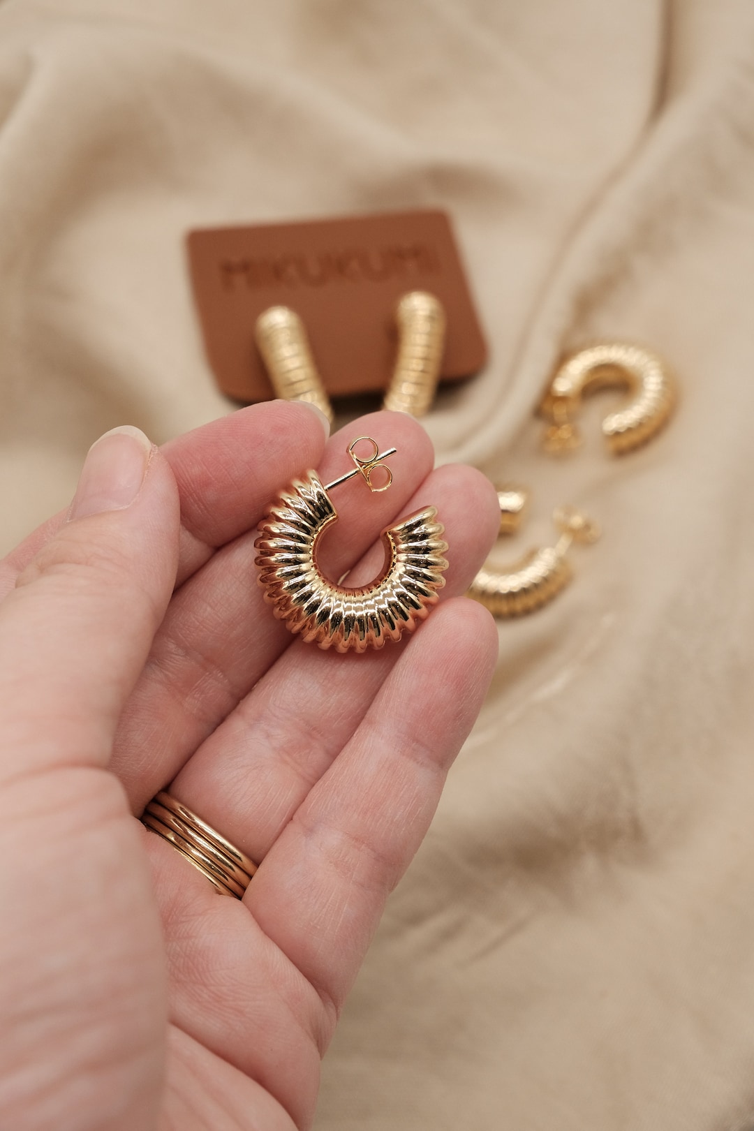 Gold Hoop Coil Earrings, 18K Gold Filled, Everyday Earrings, Gift for ...