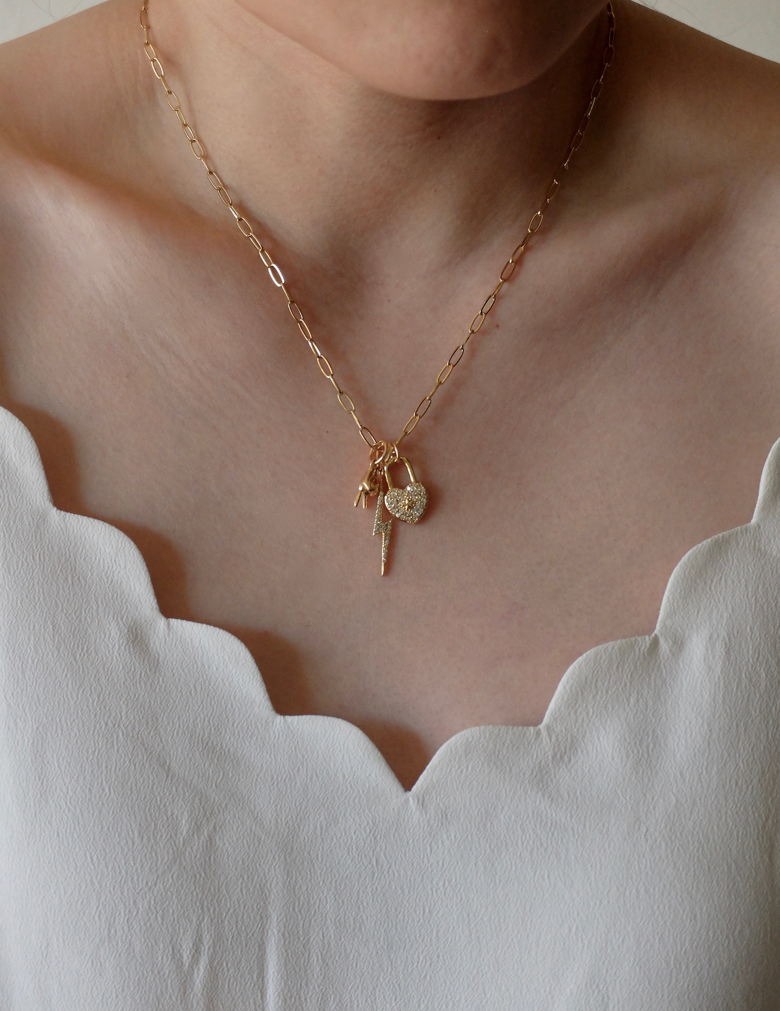 Gold Padlock Necklace Peace Sign Necklace 18K Gold Filled - Etsy