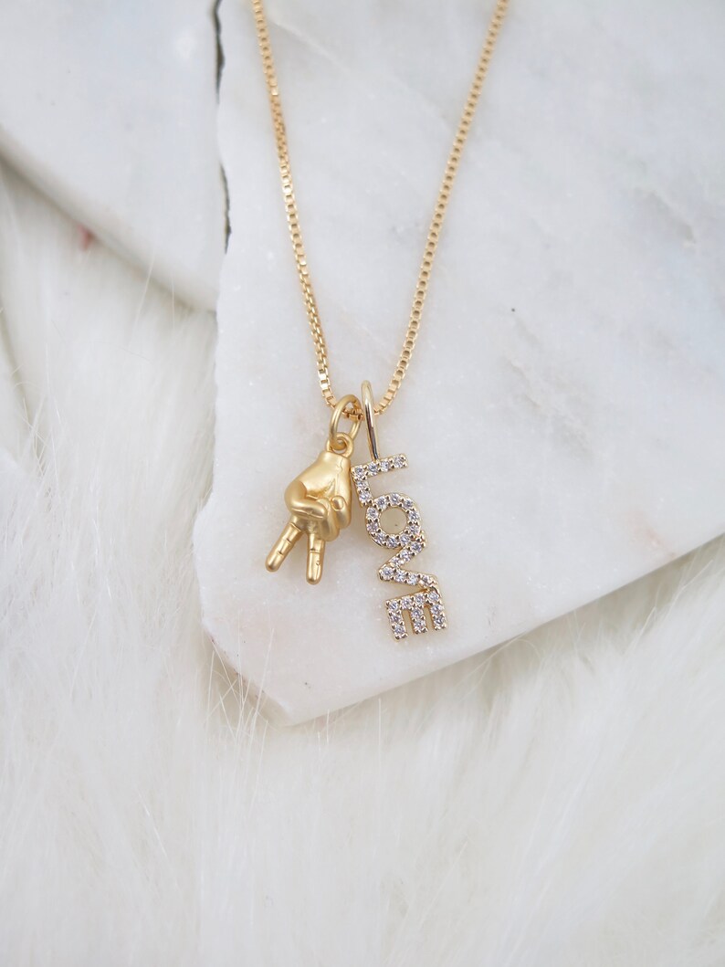 Love Necklace Peace Sign Necklace Gold Filled Necklace - Etsy