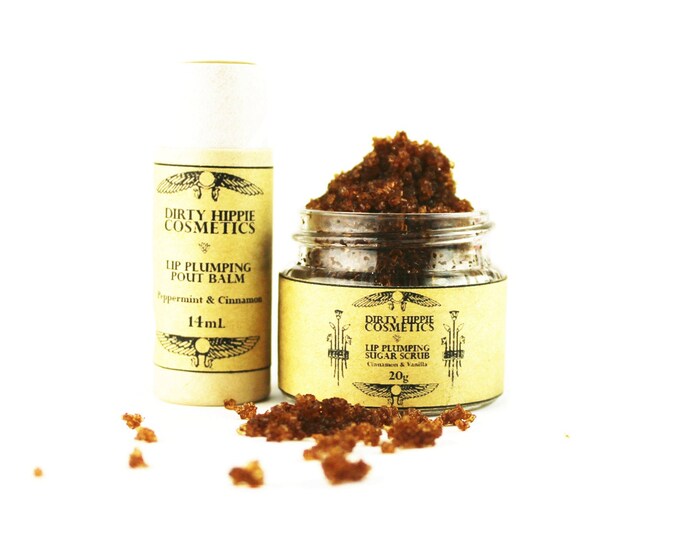 Lip Plumping Pout Balm or Scrub ZERO WASTE Cinnamon Bark Extract ...