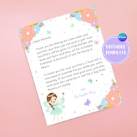Editable Pacifier or Binky Fairy Letter, Instant Download - Etsy Canada