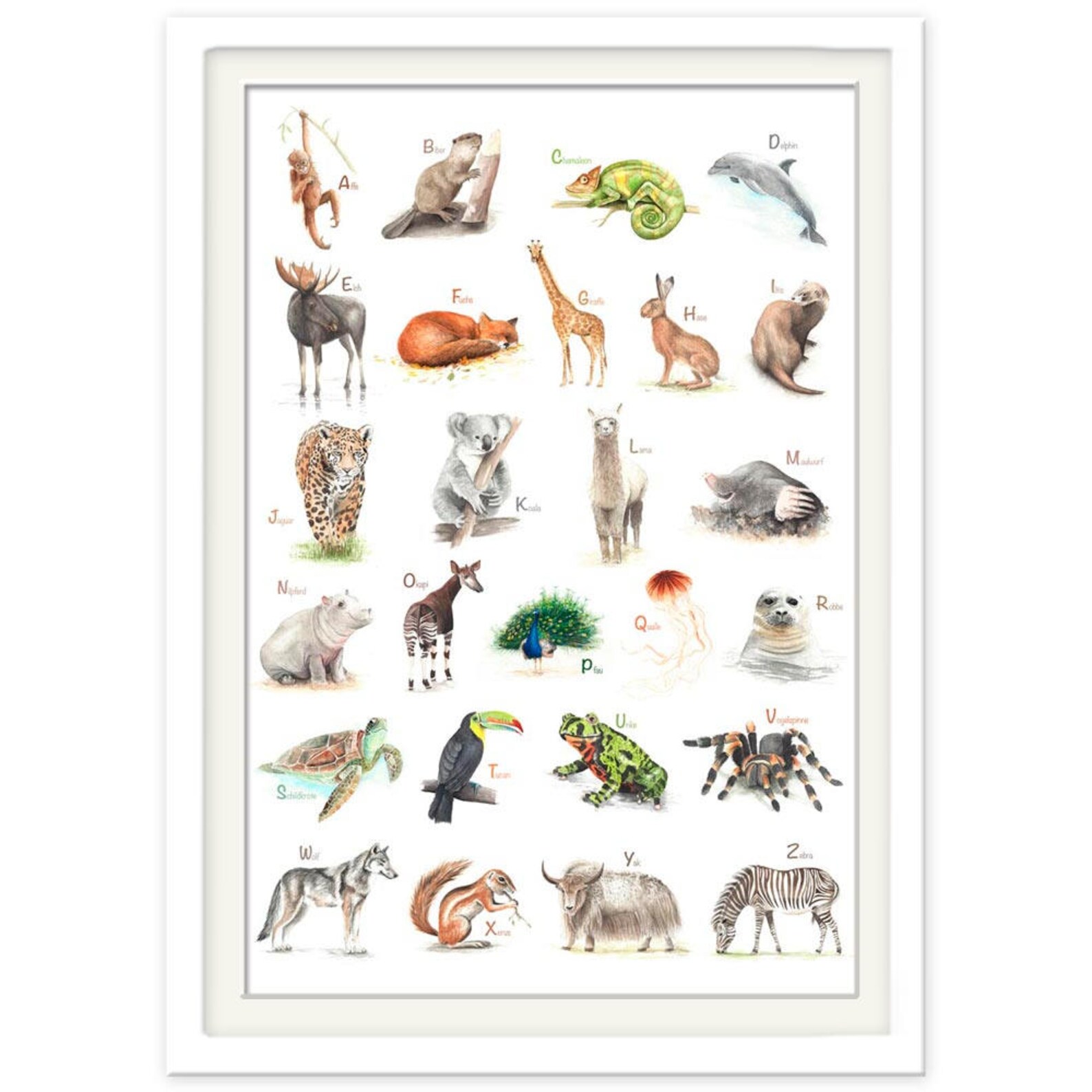 ABC Poster Animals | Etsy