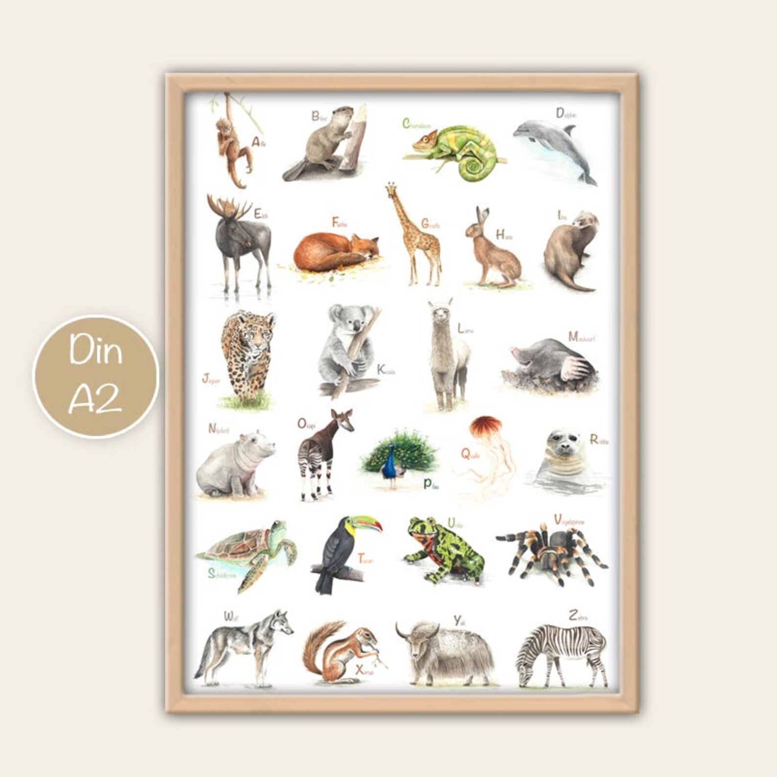 ABC Poster Animals | Etsy