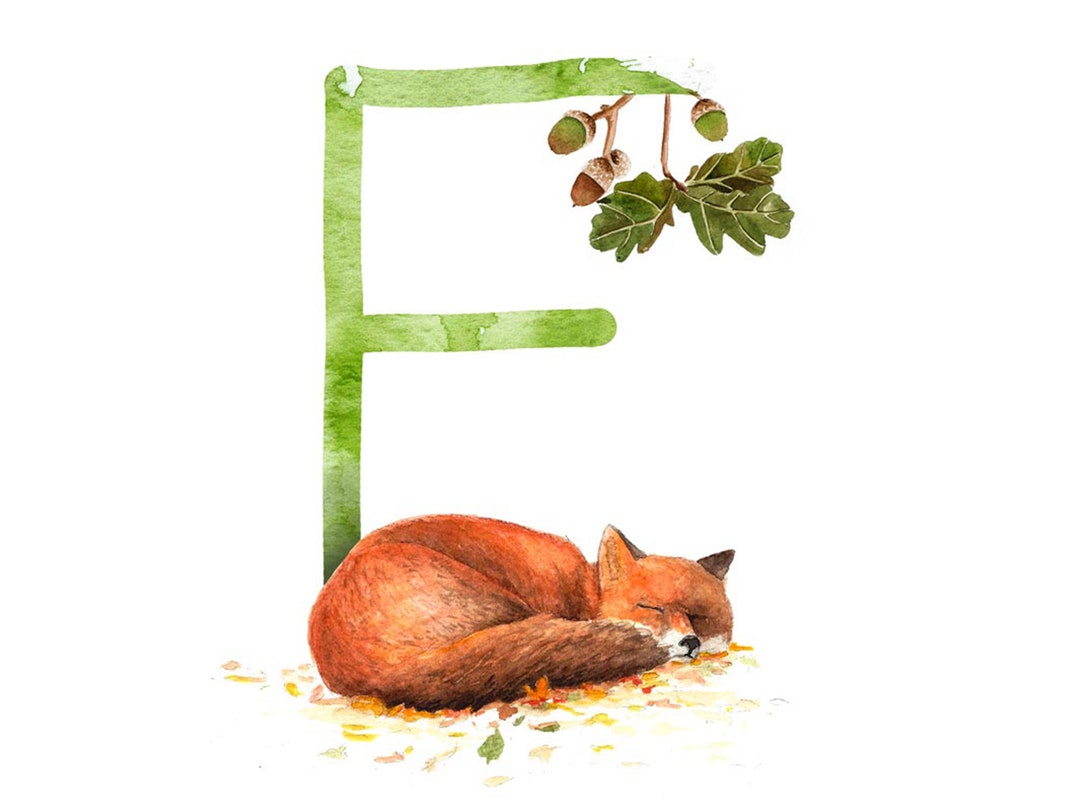 ABC Card F Like Fox, Letters ABC, ABC Cards - Etsy
