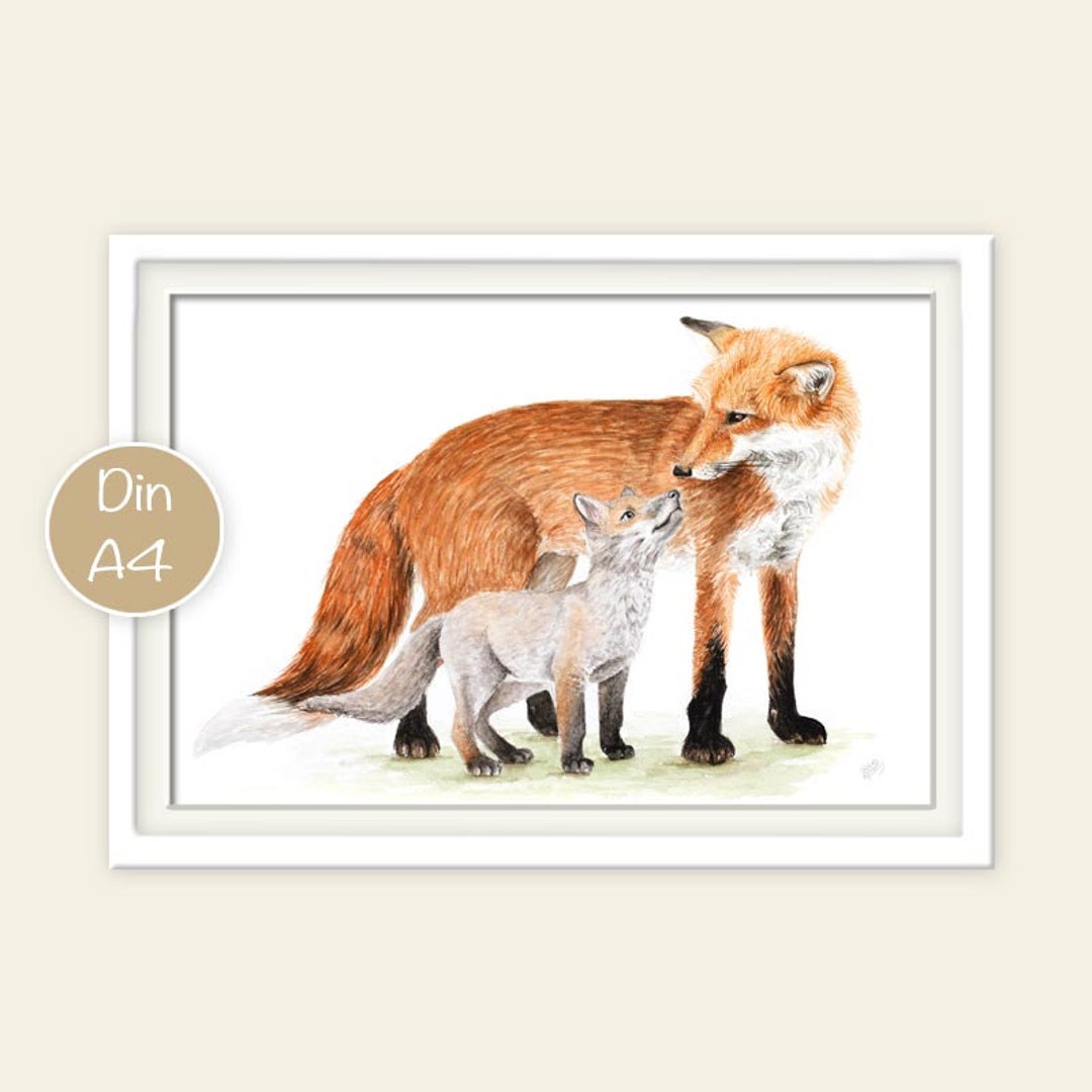Poster Füchse, Fuchsposter, Din A4 - Etsy.de