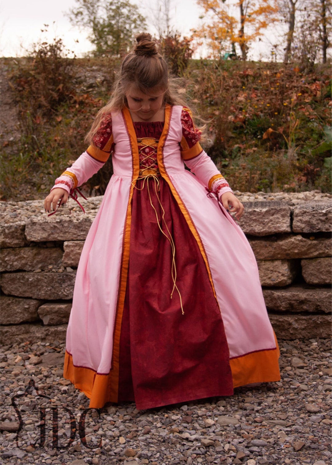 Pink and Gold Children's Renaissance Dress - Etsy