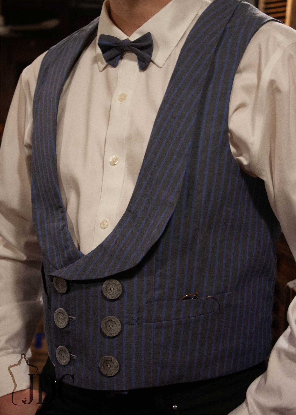 SALE Grey Smoking Vest and Bow Tie - Etsy