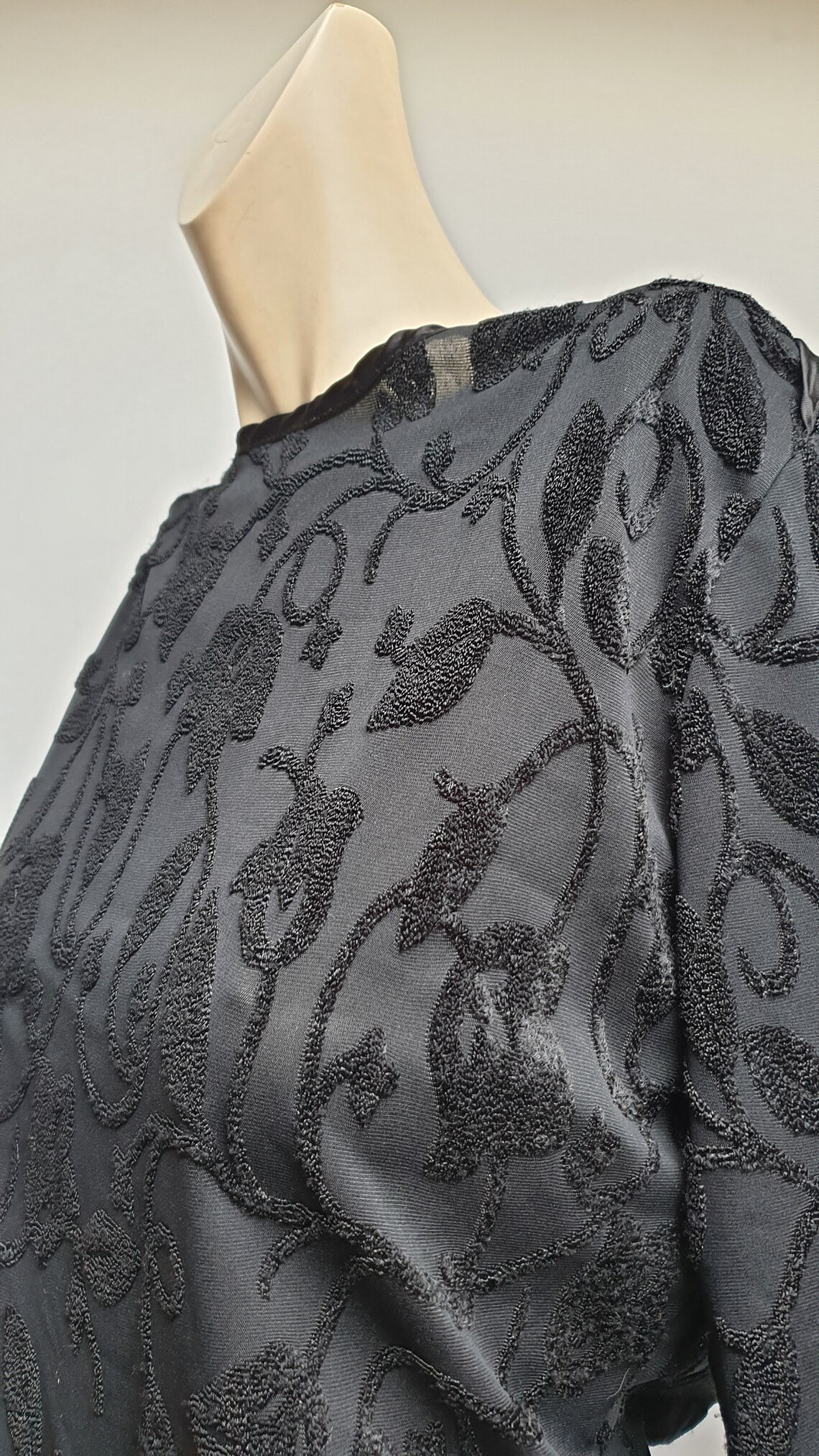 Vintage 90s Nara Maglie Sweater Devore Burned Out Floral Pattern Unique ...