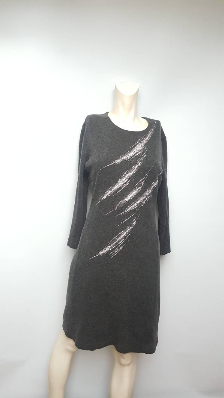 Armando Calo Tricot Vintage Design Dress Made in 90s Boho Unique Gray ...