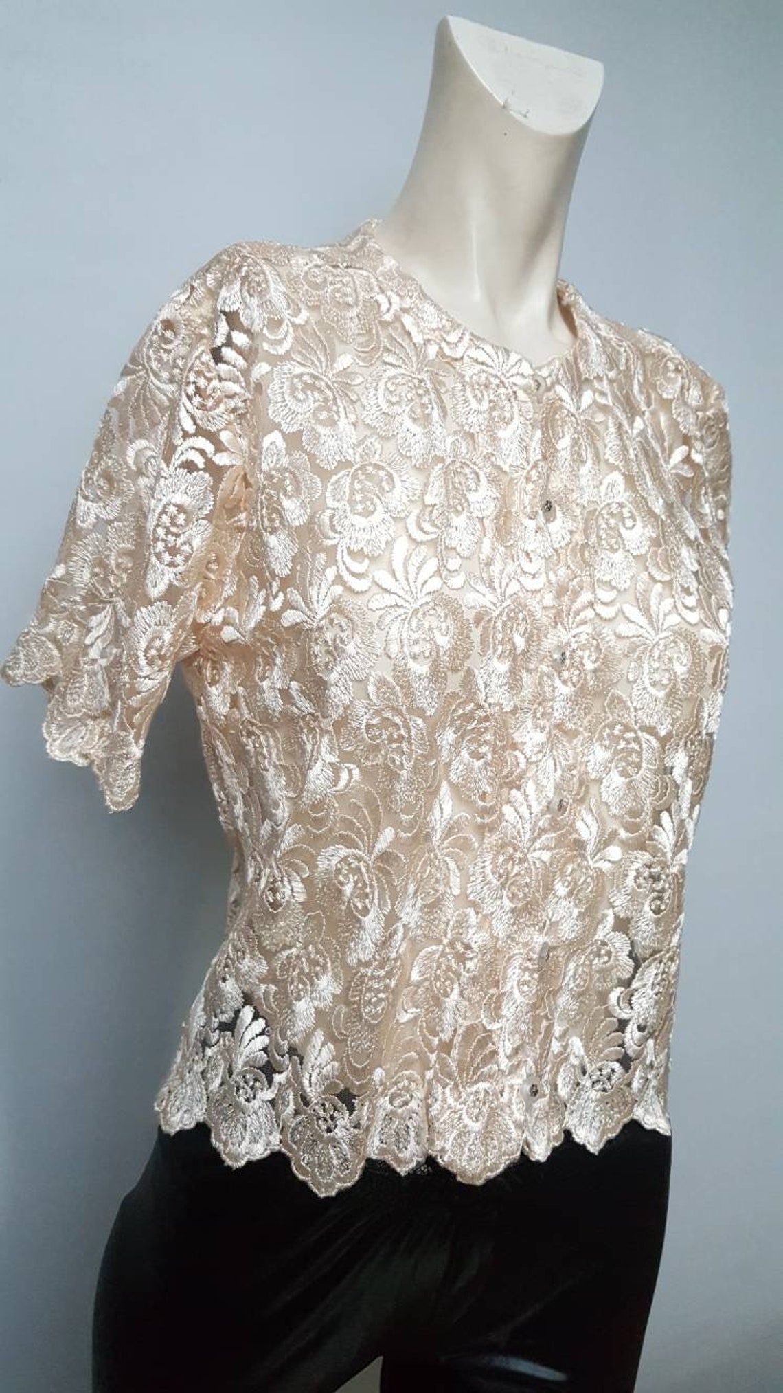Lance 70s Top Hand Made Button Front Short Sleeve Boho - Etsy
