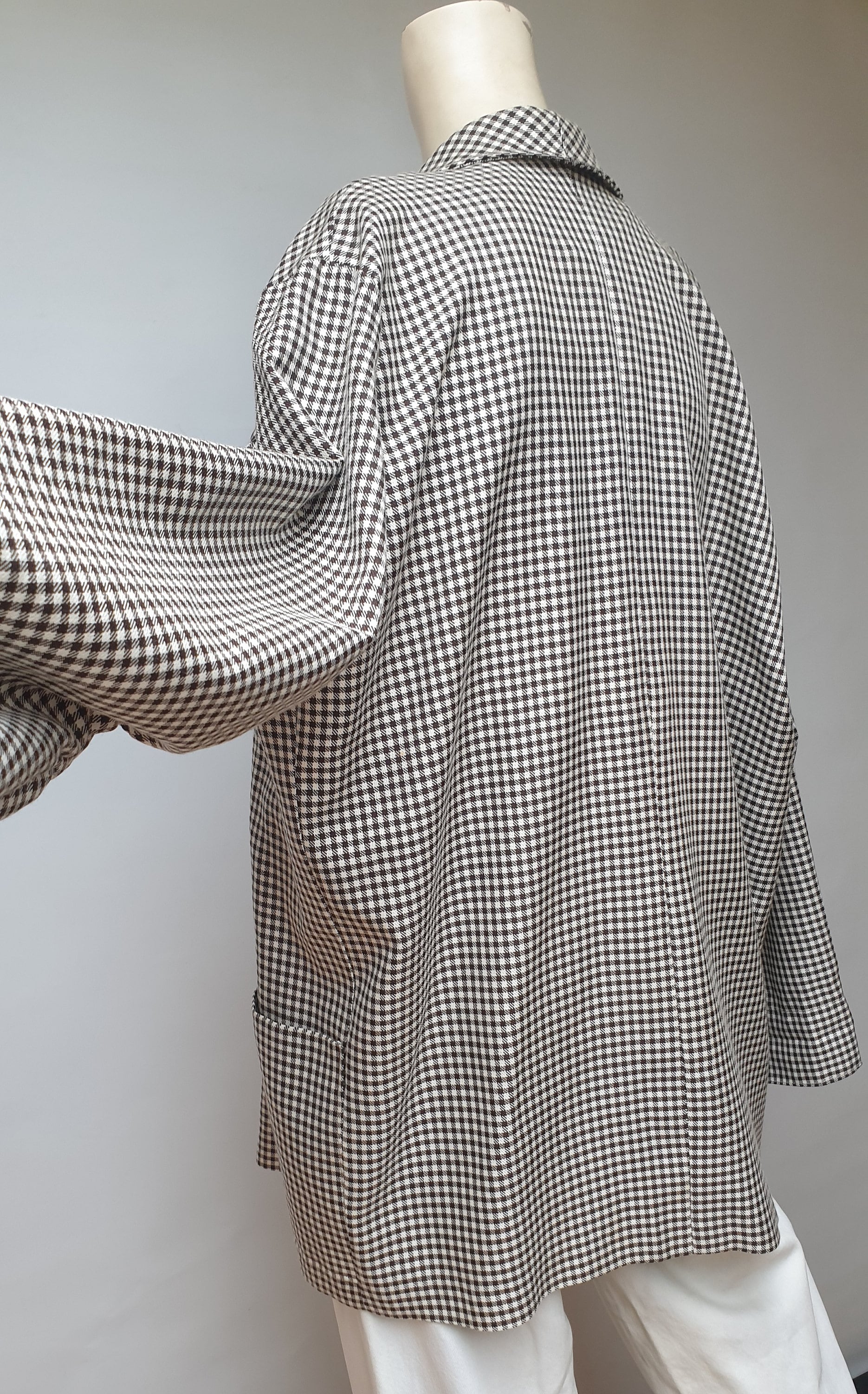 Vintage 70s Hand Made Jacket Unique Mid Time Houndstooth Pattern Jacket ...