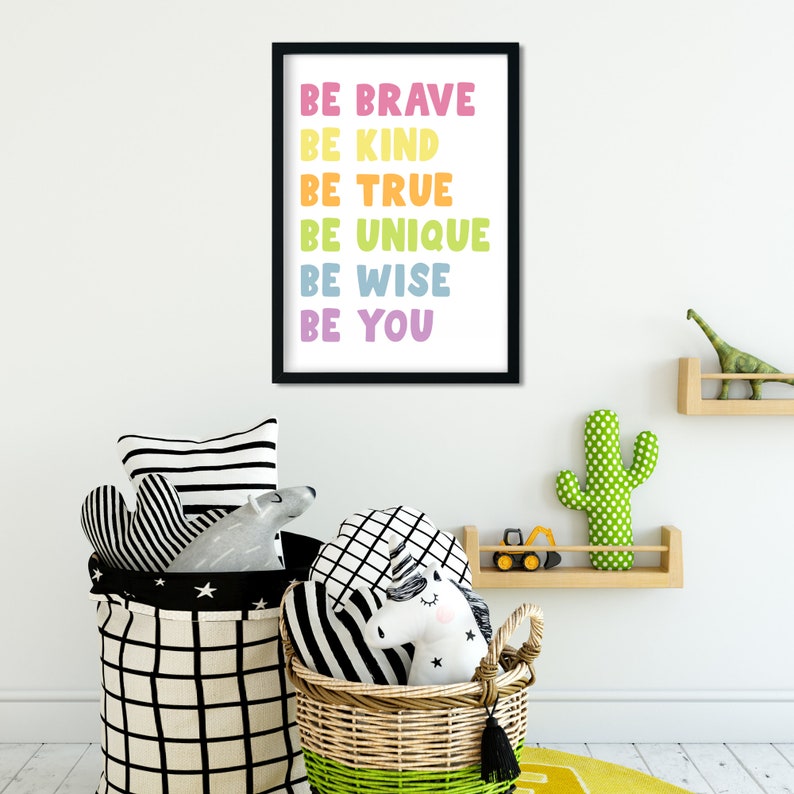 Affirmation Wall Art Playroom Wall Art Printable Be Brave | Etsy