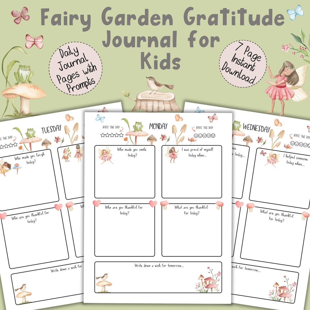 Fairy Garden-themed Gratitude Journal Printable | Guided Gratitude ...