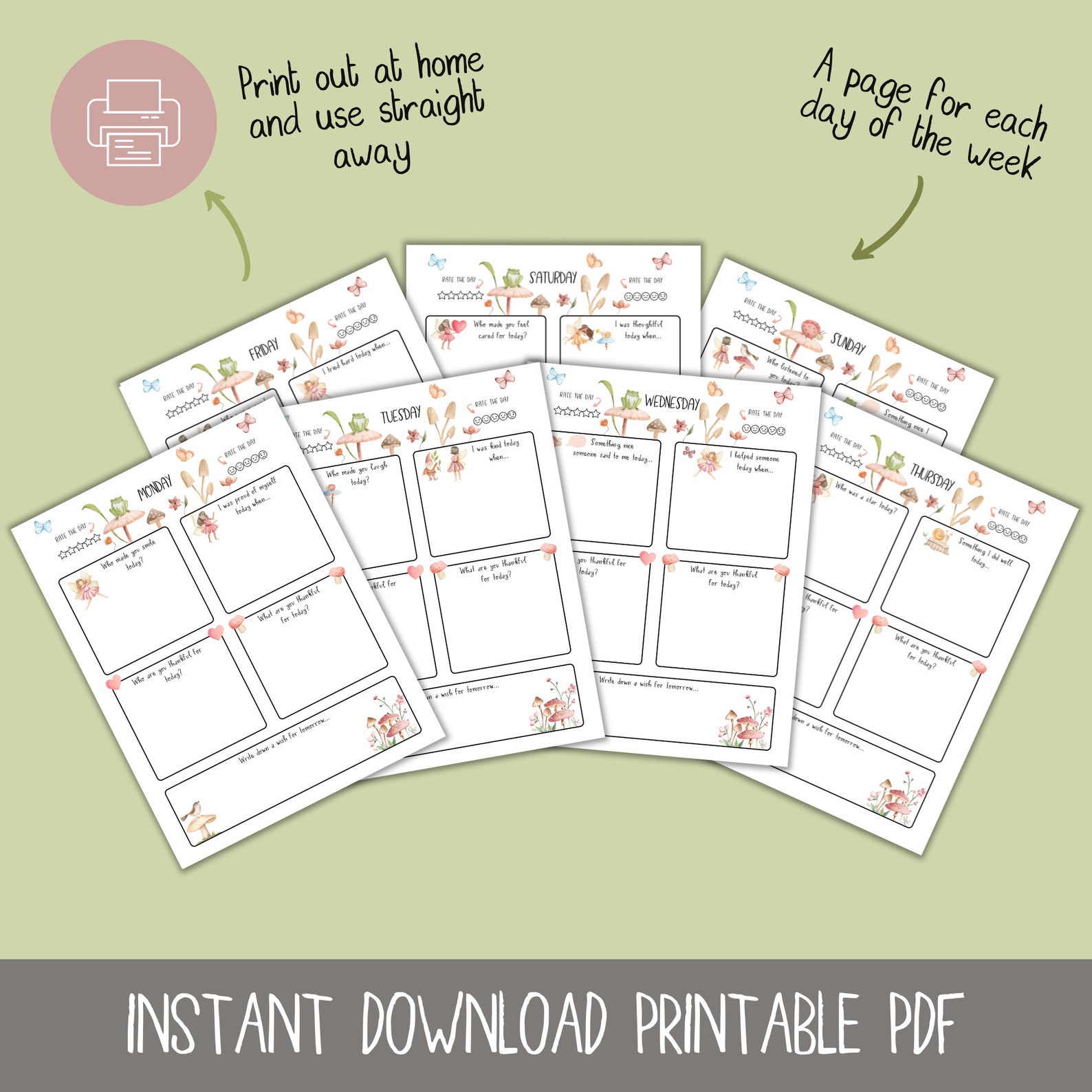Fairy Garden-themed Gratitude Journal Printable | Guided Gratitude ...