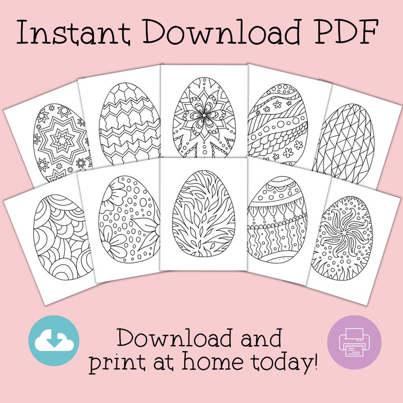 Mindfulness Printable Colouring Pages Easter Easter Egg | Etsy
