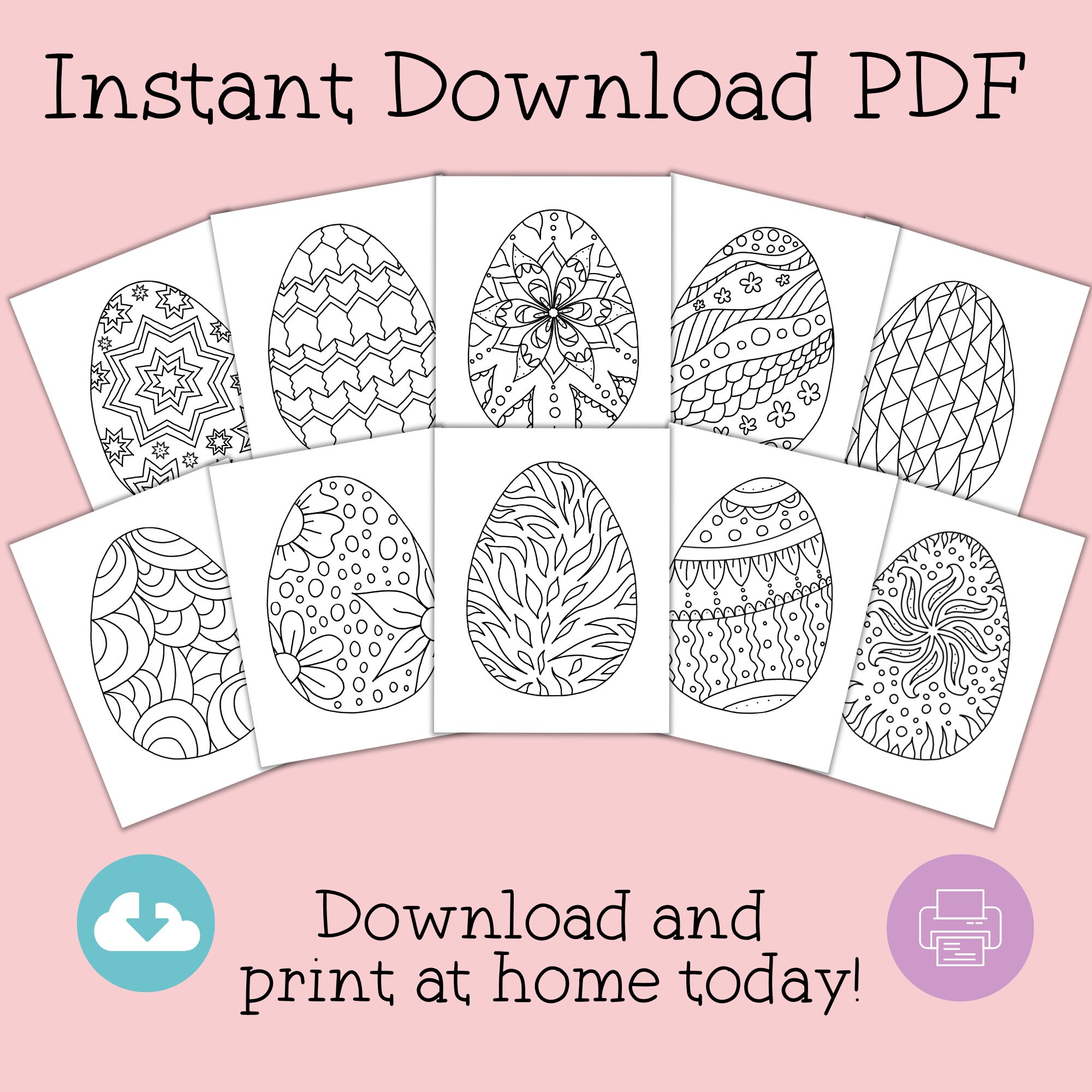 Mindfulness Printable Colouring Pages Easter Easter Egg Printables ...