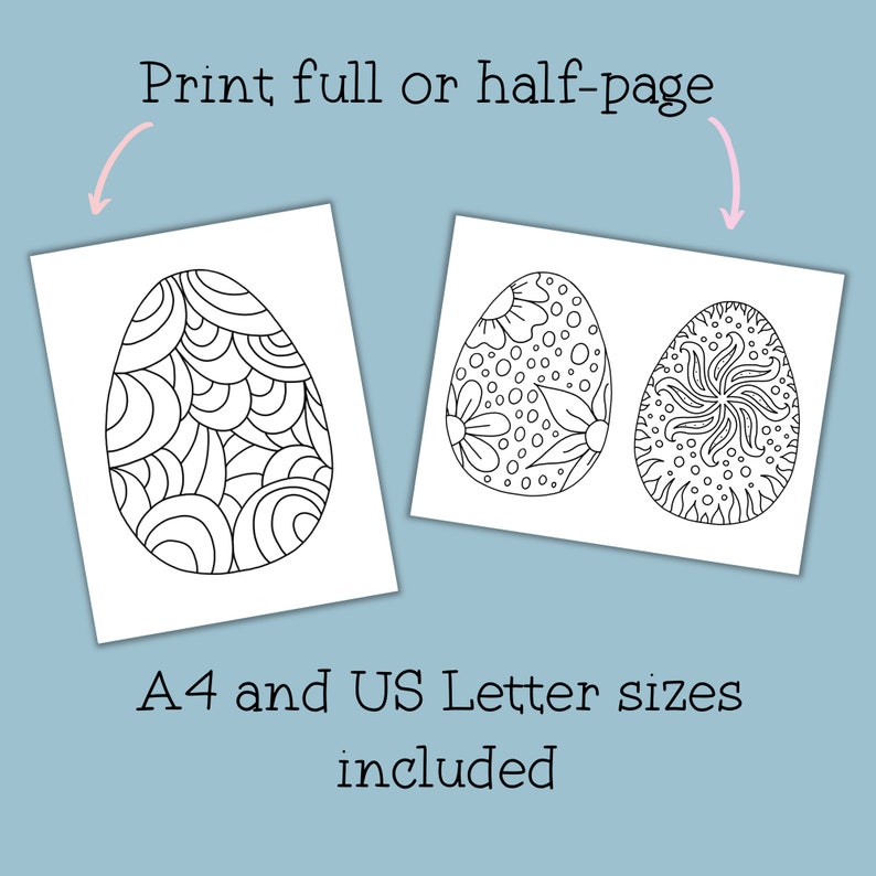 Mindfulness Printable Colouring Pages Easter Easter Egg - Etsy Hong Kong
