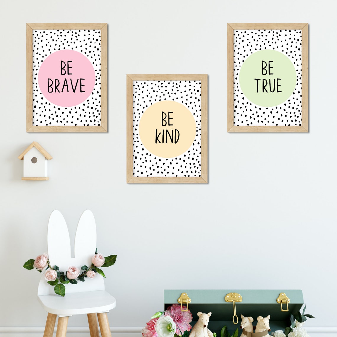 Affirmation Wall Art Positive Wall Art for Kids Be Brave, Be Kind, Be ...