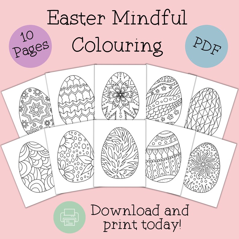Mindfulness Printable Colouring Pages Easter Easter Egg Printables ...