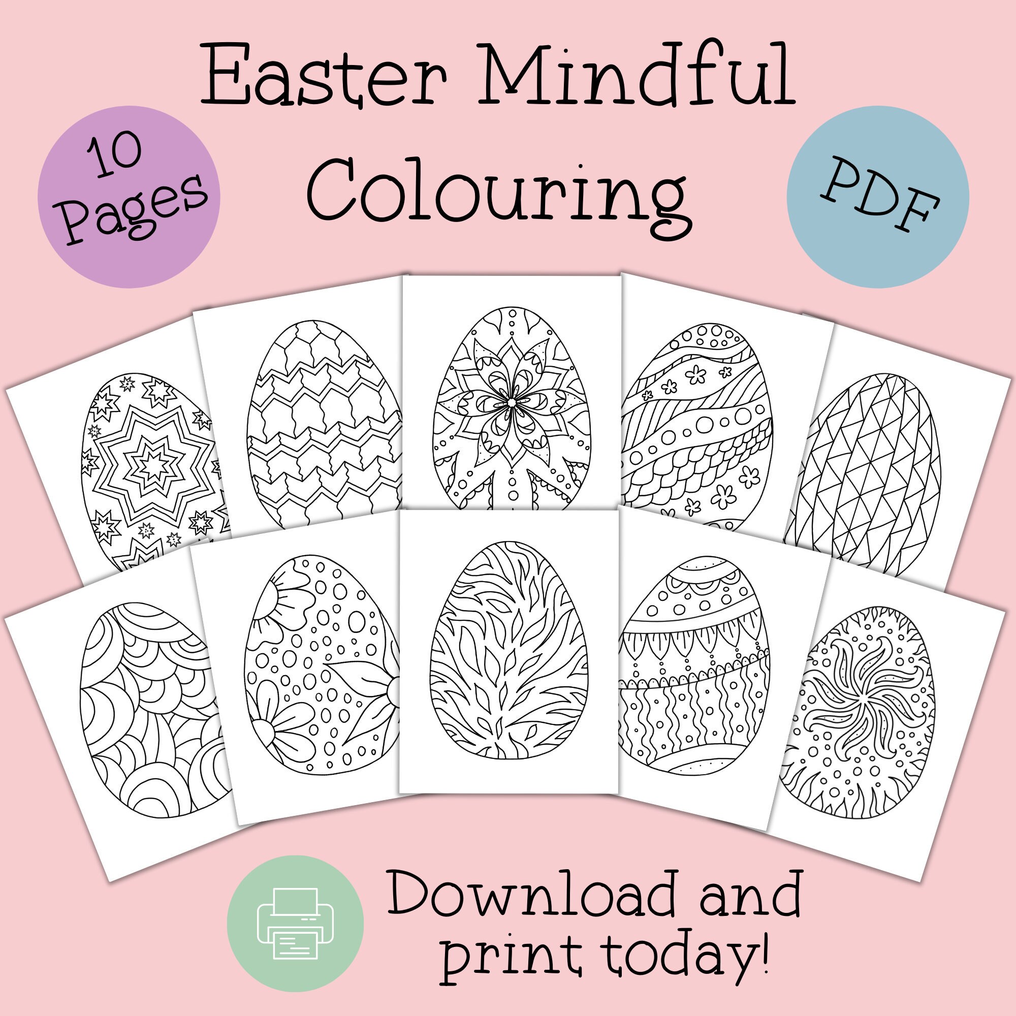 Mindfulness Printable Colouring Pages Easter Easter Egg Printables ...