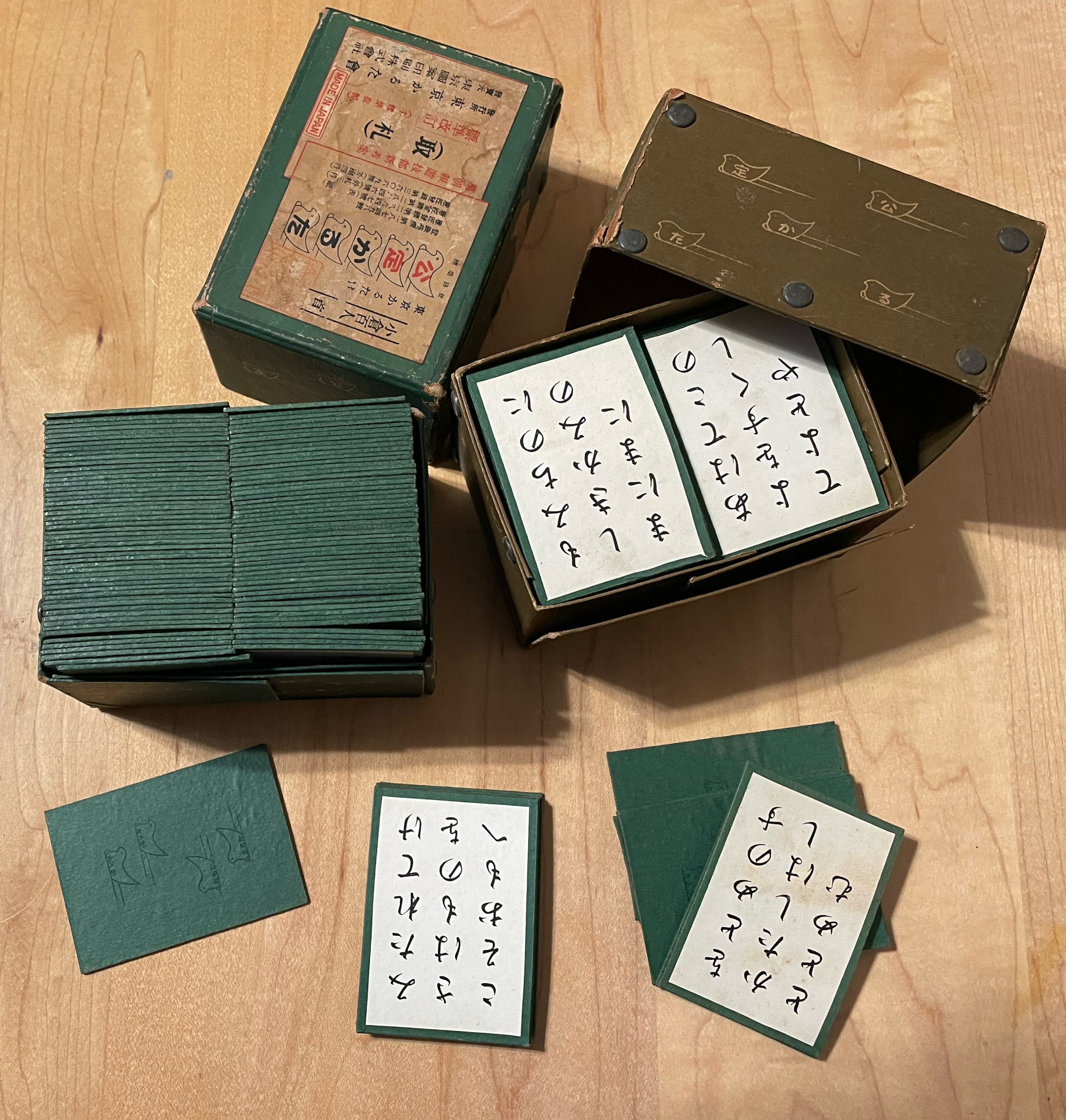 Uta-garuta or Uta Karuta • Japanese Poetry Matching Card Game • Antique • Riveted Boxes • RARE ...
