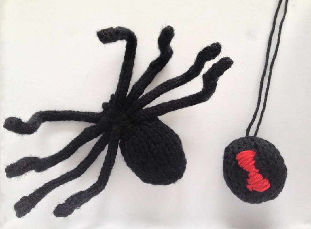 Scary Knit Spider Pattern - Tarantula and Black Widow - PDF Knitting ...