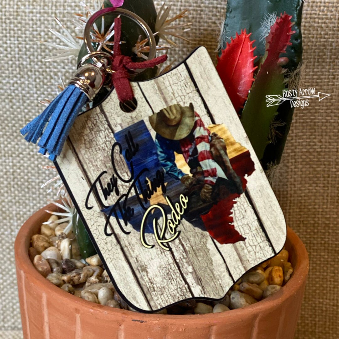 Rodeo Back Tag Keychain They Call the Thing Rodeo - Etsy