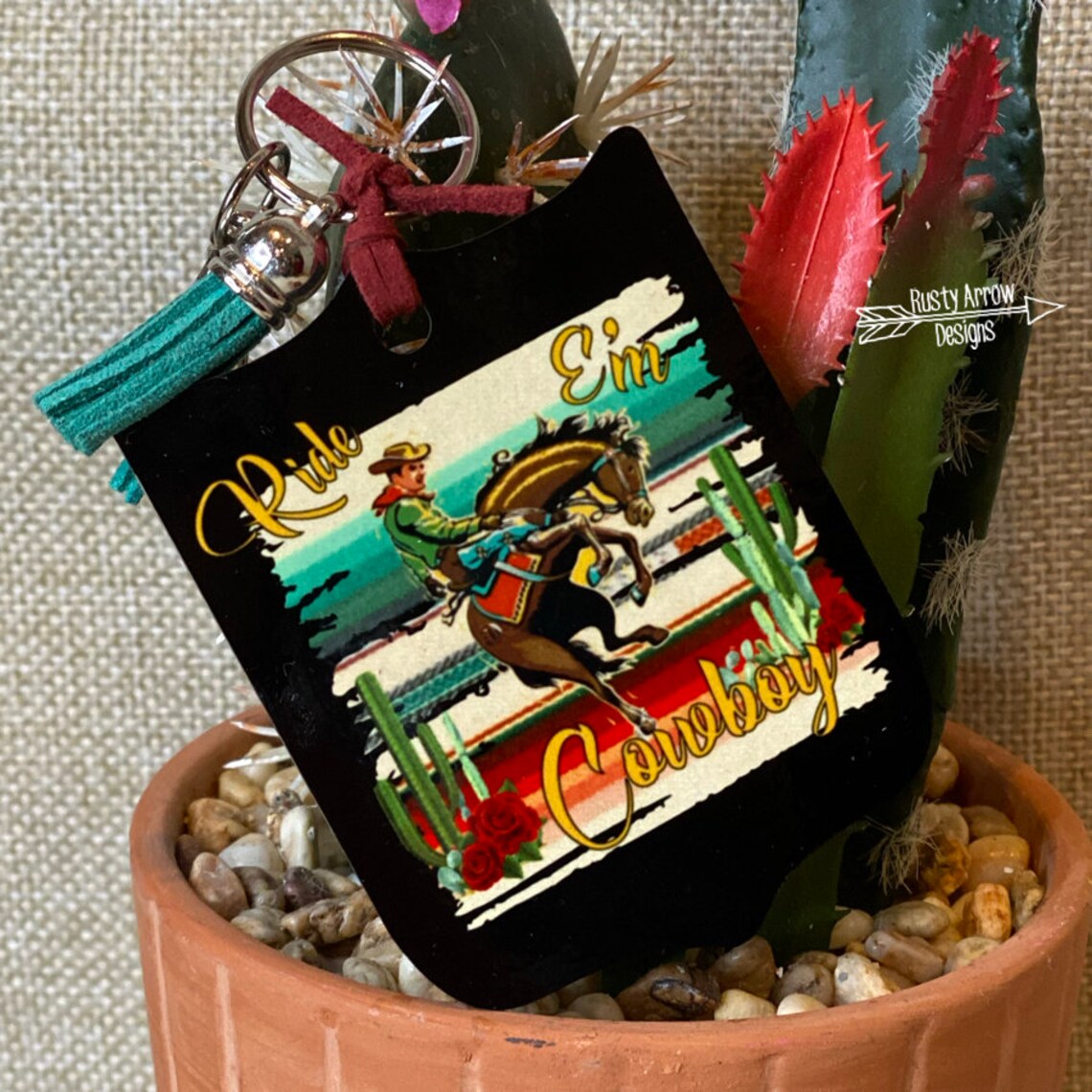 Rodeo Back Tag Keychain Ride Em Cowboy - Etsy