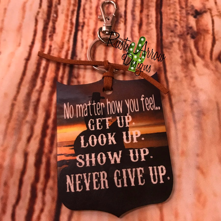 Rodeo Back Tag Never Give Up | Etsy