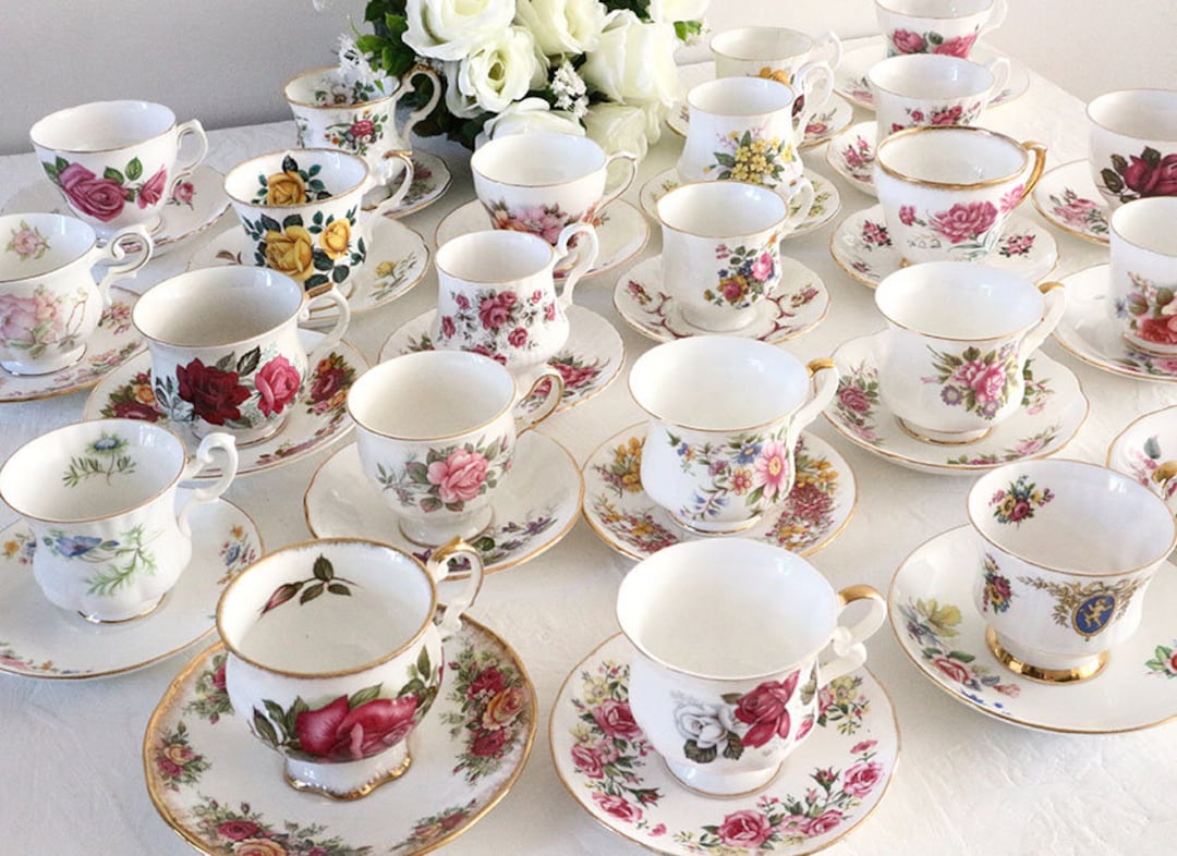 14 Gorgeous Mismatched Tea Cups With Mismatched Saucers - Etsy