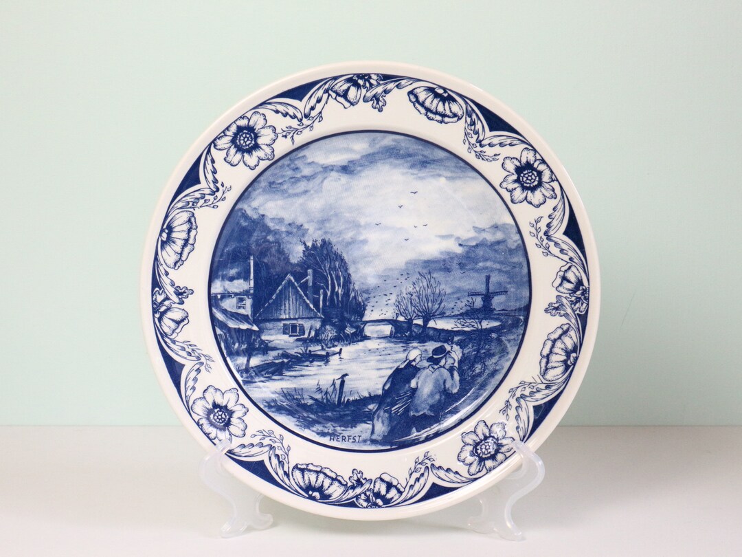 Vintage Delft Blue Wall Plate With a Typical Dutch Scene. - Etsy