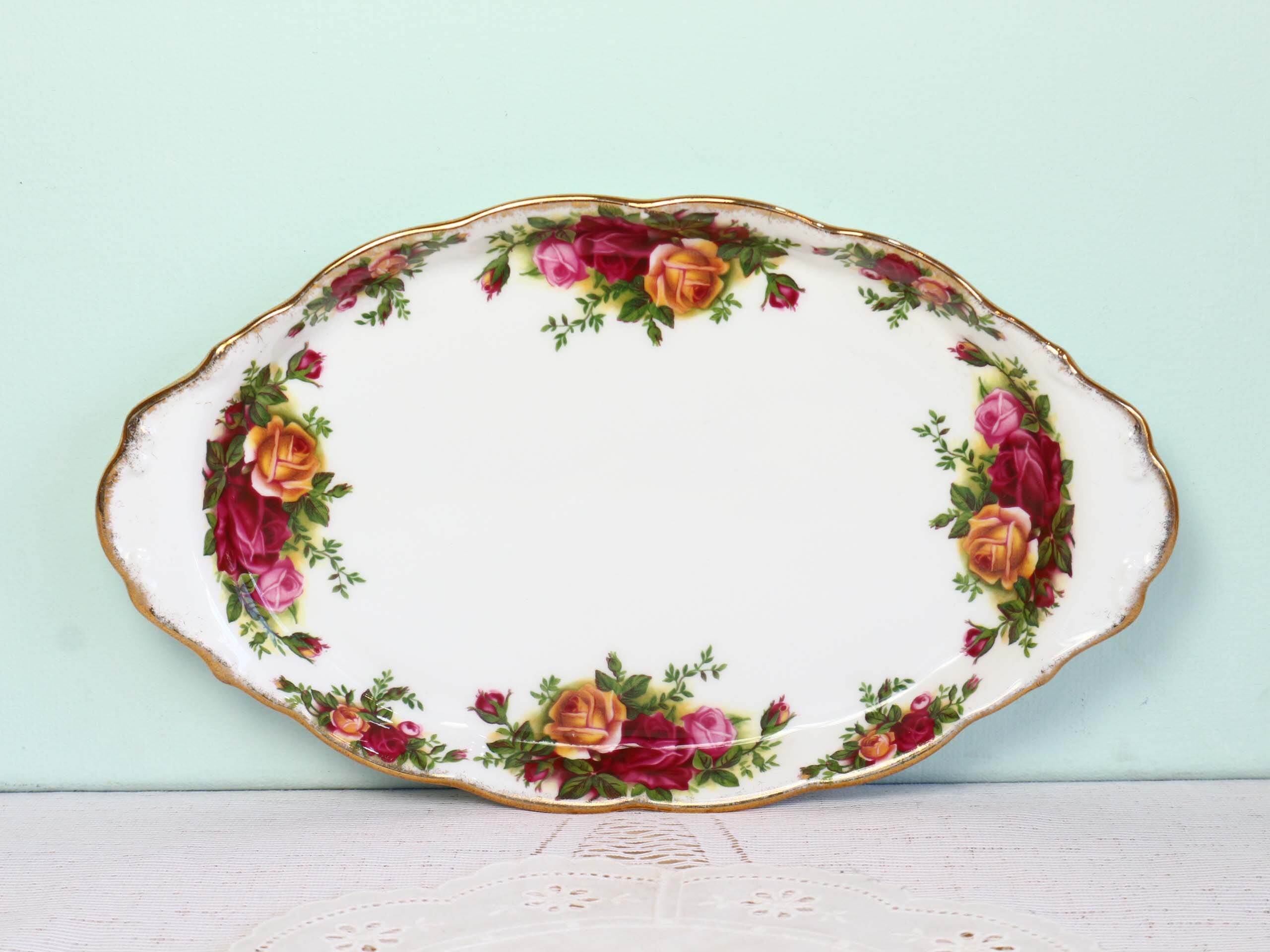 Vintage Royal Albert Old Country Roses Tray. | Etsy Singapore