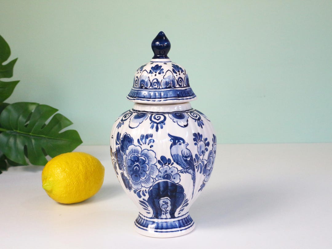 Delft Blue Small Vintage Jar, Delft Blue Vase, Blue White Ceramics - Etsy