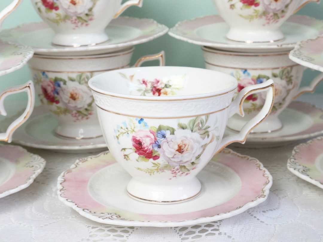 Beautiful Tea Cup and Saucer, High Tea, Bridal Shower Teacup, Wedding ...