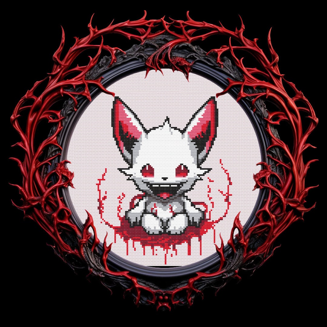 Cross Stitch Pattern Creepy Cute Critter Mouse Cat Bunny Gothic Horror ...