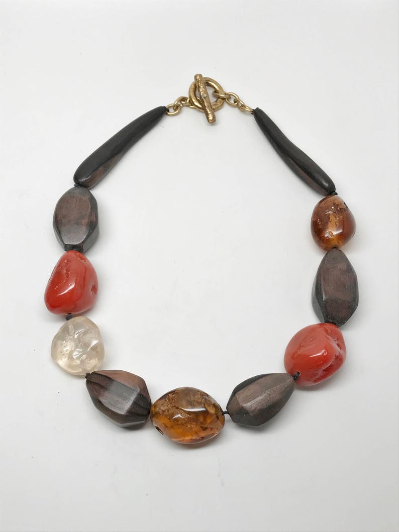 Gerda Lynggaard Monies Style Exquisite African Wood & Resin - Etsy