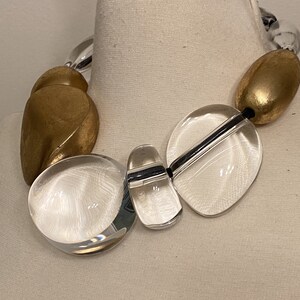 Gerda Lynggaard - Monies Massive Chunky Gold Foil Wood & Clear Lucite ...