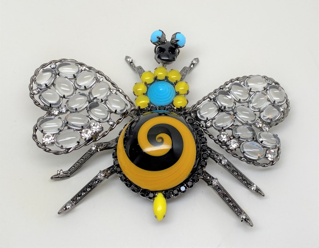 Chris Crouch's Moans Couture Art Glass & Clear Acrylic Cabochons Bee ...