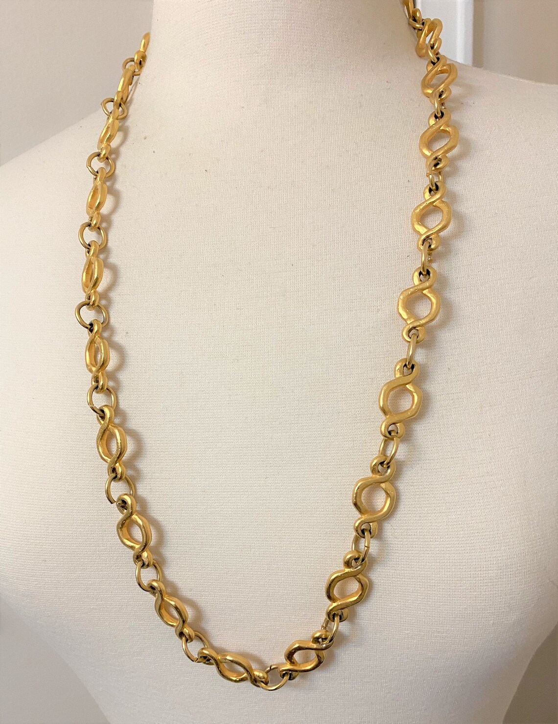 Vintage Karl Lagerfeld Gold Plated Chain Long Necklace - Etsy