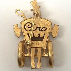 Vintage CIRO Horse & Buggy Wagon Stagecoach Pearl, Ruby Red Pin Brooch ...