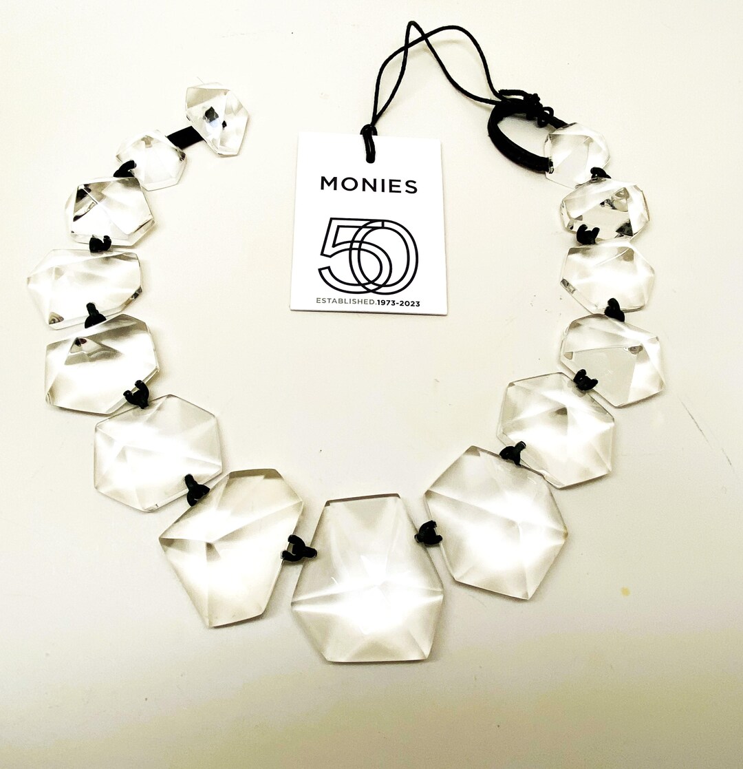 Gerda Lynggaard - Monies Crystal Cut Clear Lucite Necklace - Etsy