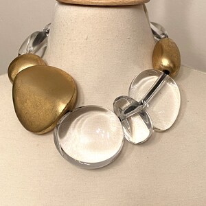 Gerda Lynggaard - Monies Massive Chunky Gold Foil Wood & Clear Lucite ...