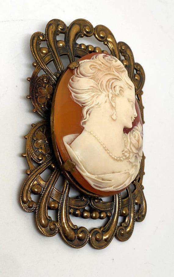 Antique Exceptional Details Large Victorian Cameo Fil… - Gem