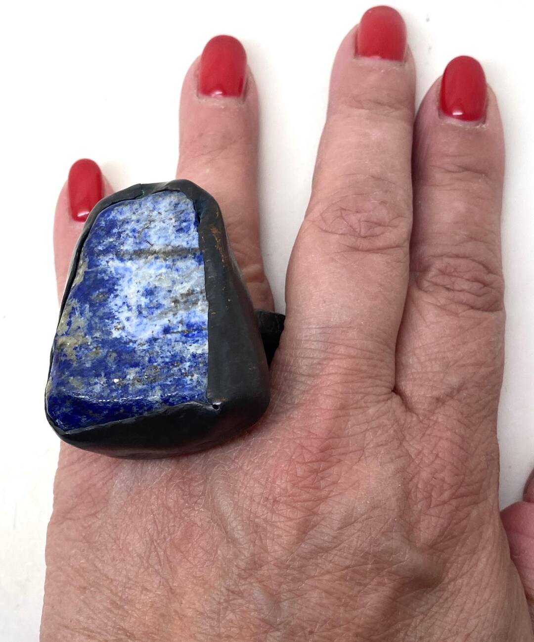 Gerda Lynggaard Monies Unique Oversized Oxidized Copper & Lapis ...