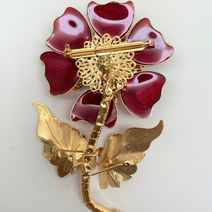 Chris Crouch's Moans Couture Crystal, Poured Glass Gripoix Red Flower ...
