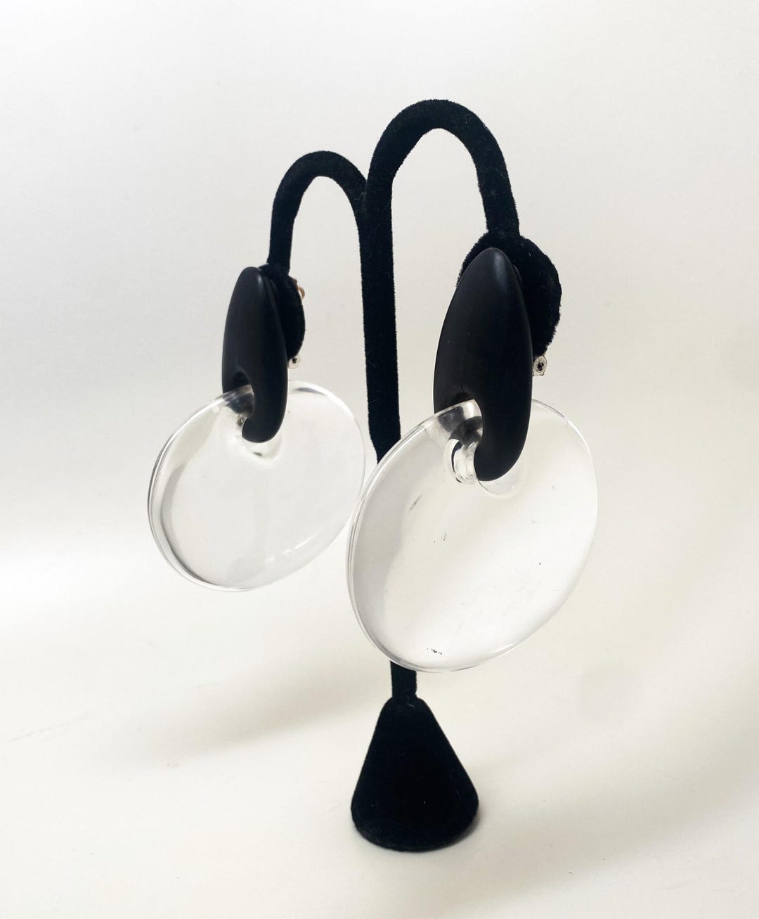 Gorgeous Gerda Lynggaard-monies Ebony Wood & Lucite Clip on Earrings - Etsy