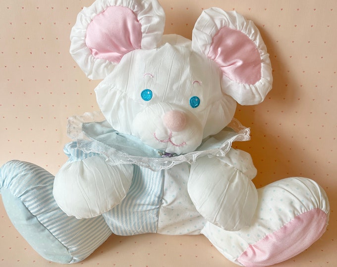 Vintage Puffalumps Mouse Plush 1980s Blue Bear - Etsy