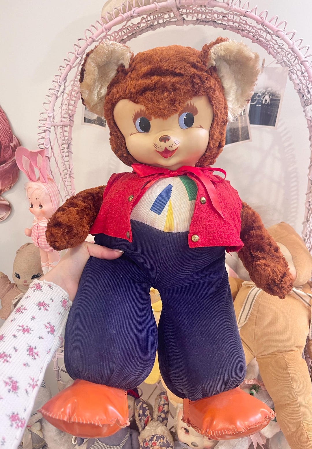 Vintage Rushton Early Plush Boy Bear Rubber Faced 1960s - Etsy