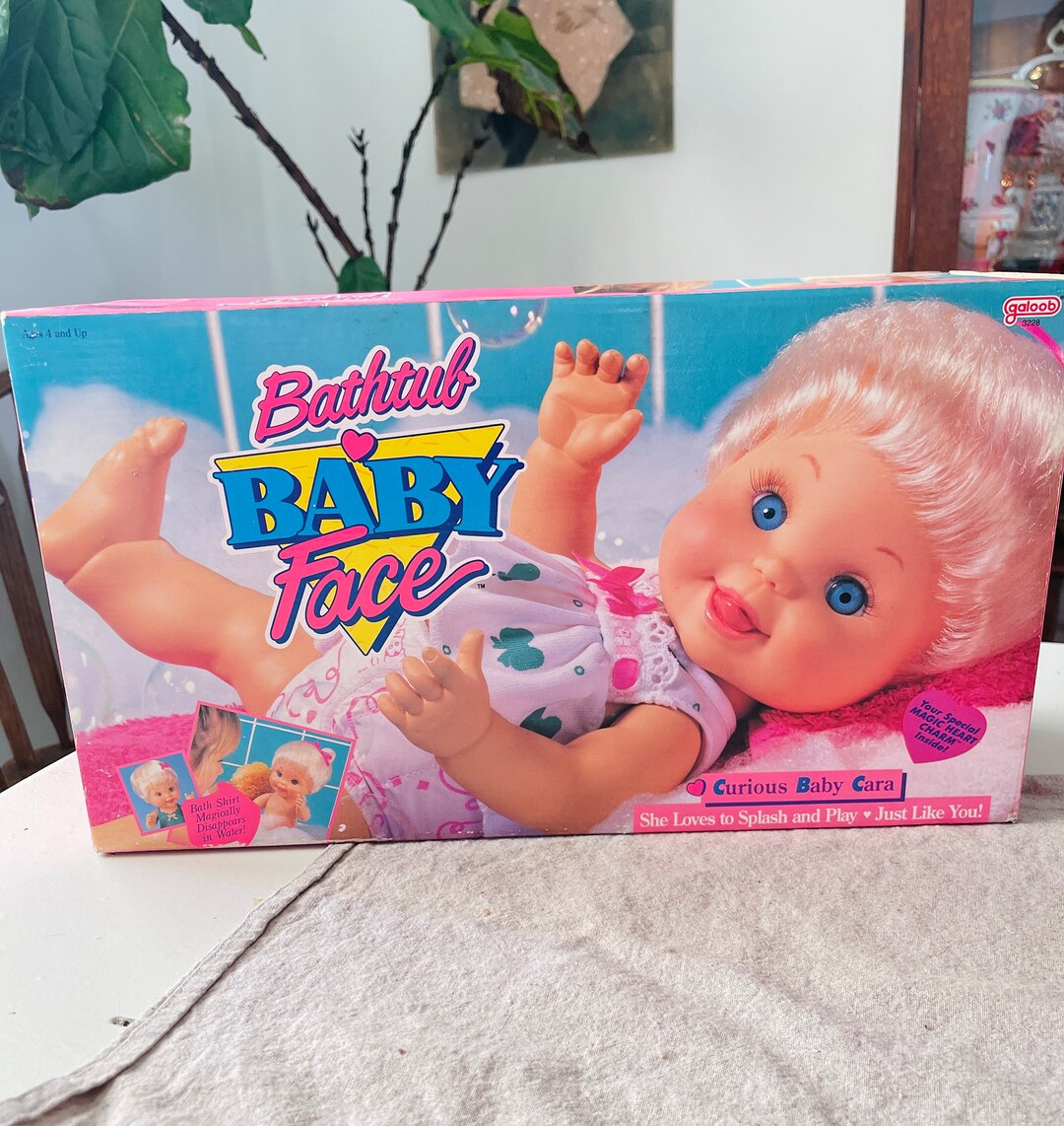 Vintage RARE Galoob Baby Face Doll 1990s Bathtub Mint in Box Curious ...