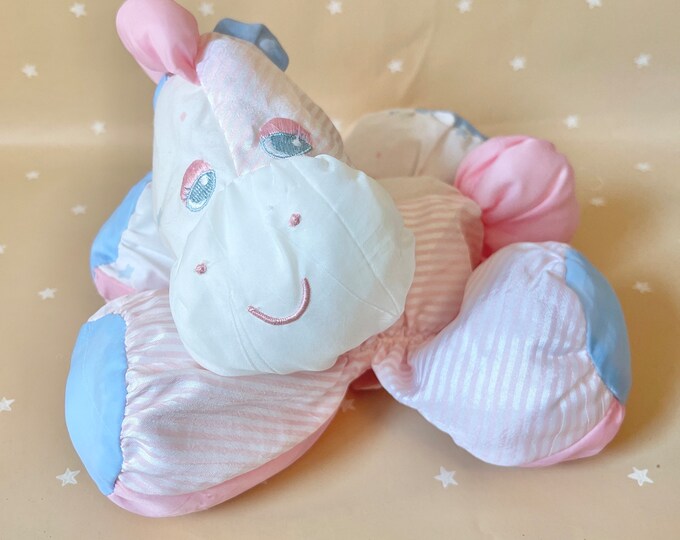 Vintage RARE Puffalump Zebra Plush Pony 1991 Horse Striped Pastel ...